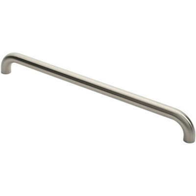 Round D Bar Pull Handle 630 x 30mm 600mm Fixing Centres Satin Steel ...