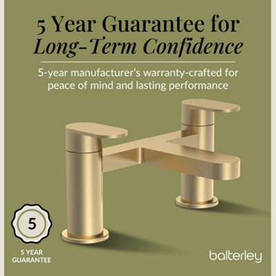 Round Deck Mounted Bath Filler Tap - Brushed Brass - Balterley
