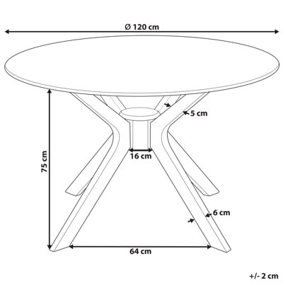 Round Dining Table 120 cm Dark Wood TYMIS | DIY at B&Q
