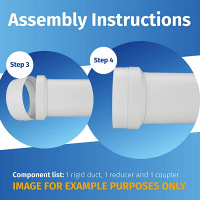Round Ducting Reducer 150mm to 100mm for Extractor Fans Tumble Dryer ...