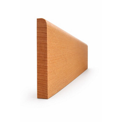 Round Edge European Beech Skirting Board (Oiled) - 146mm (H) x 19mm (T ...