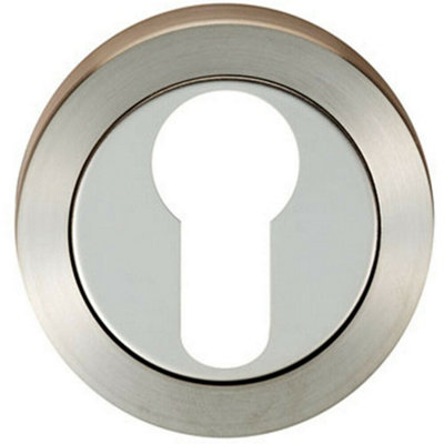Round Euro Profile Escutcheon 52mm Dia Concealed Fix Bright Satin Steel ...
