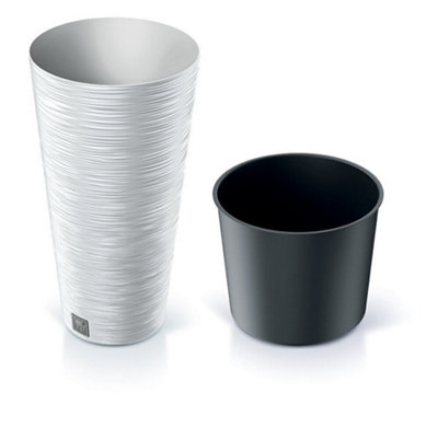 Round FURU Style Look Planter Tall Flower Plant Pot Indoor Outdoor ...