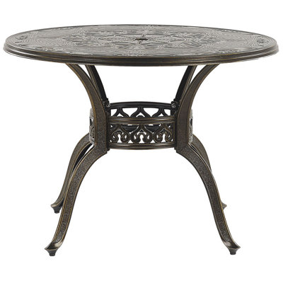 Round Garden Dining Table 100 cm Brown SAPRI