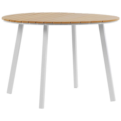 Round Garden Dining Table 105 cm Light Wood CAVOLI | DIY at B&Q