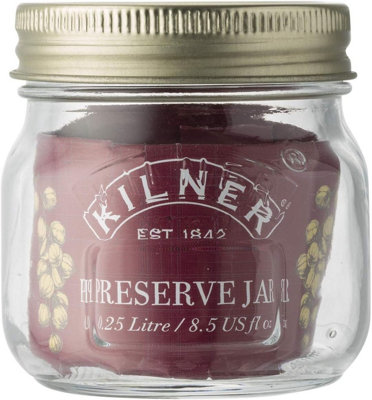 Round Kilner Jar Screw Top 0.25L Glass Preserve Jar With Lid 250ml