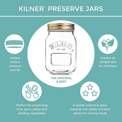 Round Kilner Jar Screw Top 0.25L Glass Preserve Jar With Lid 250ml