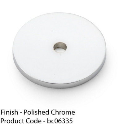 Round Kitchen Door Knob Backplate - Polished Chrome 30mm Diameter ...