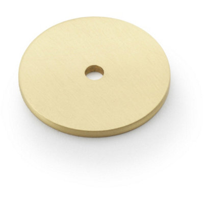 Round Kitchen Door Knob Backplate - Satin Brass 35mm Diameter Circular ...