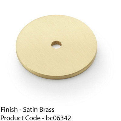 Round Kitchen Door Knob Backplate - Satin Brass 35mm Diameter Circular ...