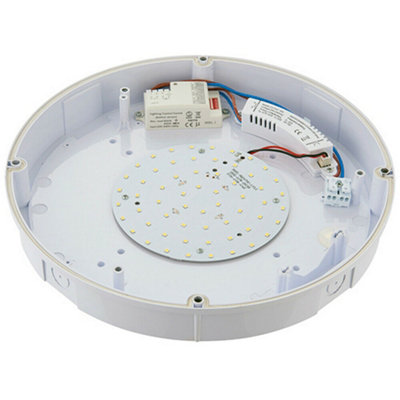 Round LED Ceiling Light & Microwave Motion Sensor 12W Cool White IP65 ...
