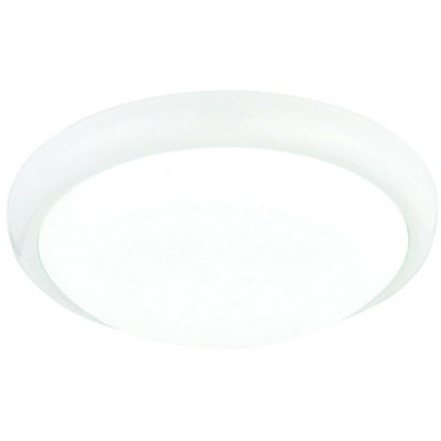Round LED Flush Ceiling Light 15W Colour Changing White Gloss Indoor ...