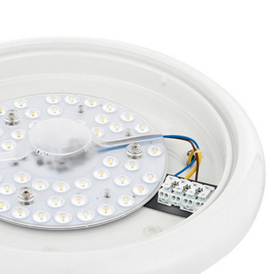 Round LED Flush Ceiling Light 15W Colour Changing White Gloss Indoor ...