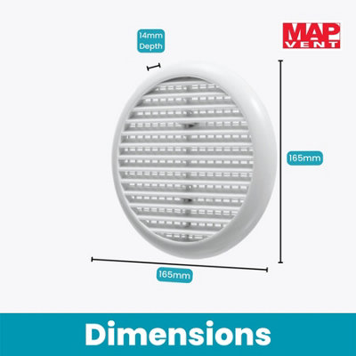 Round Louvre Air Vent Cover - For Pipe & Tubes Openings 80-152mm ...