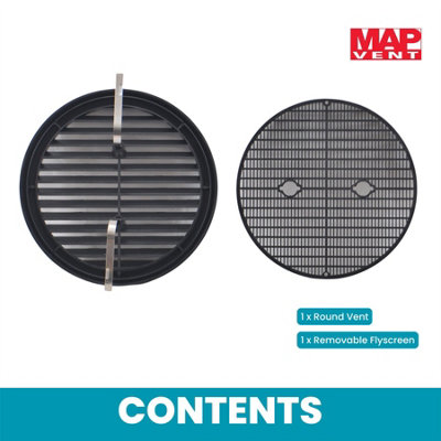 Round Louvre Air Vent Cover - For Pipe & Tubes Openings 80-152mm ...