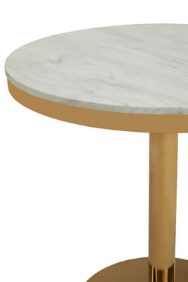 Round Marble Dining Table With Gold Base, Compact Round Marble Table ...