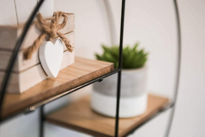 Round Metal Hanging Wall Shelf