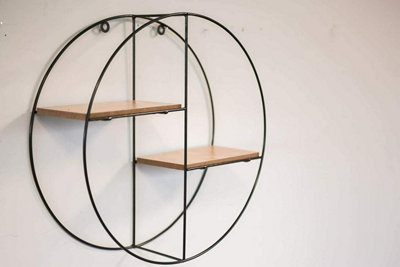 Round Metal Hanging Wall Shelf