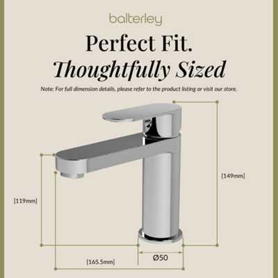 Round Mono Bathroom Basin Mixer Tap & Push Button Waste - Chrome