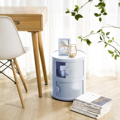 Round Multi Tiered Plastic Bedside Storage Drawers Unit Drawer Bedside ...