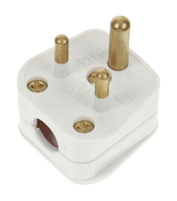 Round Pin Plug Top 2Amp White for Lighting Circuit