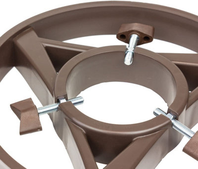 Round Planet Christmas Tree Stand with Water Reservoir Brown Large