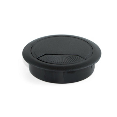 Round Plastic Grommet For Desk 60mm Black | DIY at B&Q