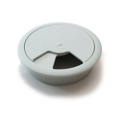 ROUND PLASTIC GROMMET FOR DESK 80MM GREY