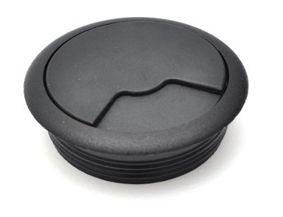Round Plastic Grommet For Desk Table Cable Tidy Wire Cover 80 mm Black ...