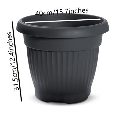 ROUND PLASTIC PLANT POTS VENETIAN FLOWER POT GARDEN PLANTS HERBS ...