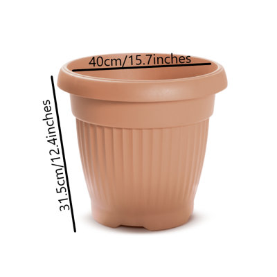 ROUND PLASTIC PLANT POTS VENETIAN FLOWER POT GARDEN PLANTS HERBS ...