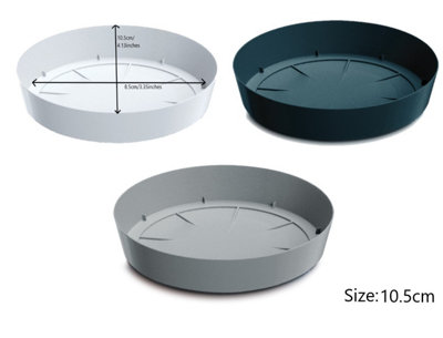 Round Plastic Water Plant Pot Saucer Trays White 10.5cm