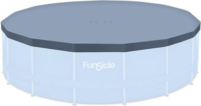 Round Pool Cover, Fits 15ft Funsicle Swimming Pools, 4.57m Gray