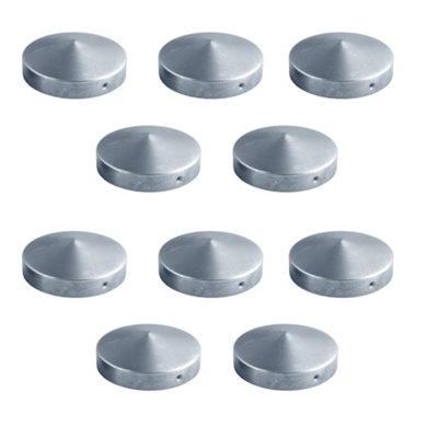 ROUND Pyramid Silver GALVANISED Fence POST CAP Cover Top 51mm Pack of ...