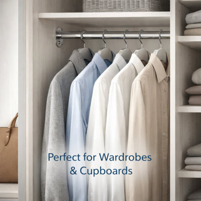 Round Rail Wardrobe Polished Chrome Hanging Tube Metal Closet Organizer ...