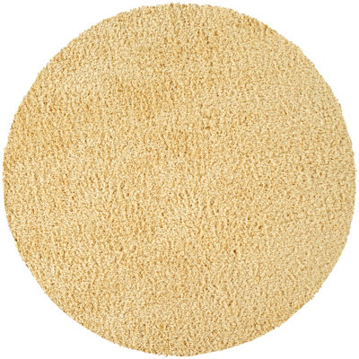 Round Shaggy Solid Color Plush Pile Yellow Soso Area Rug 160 x 160 cm ...