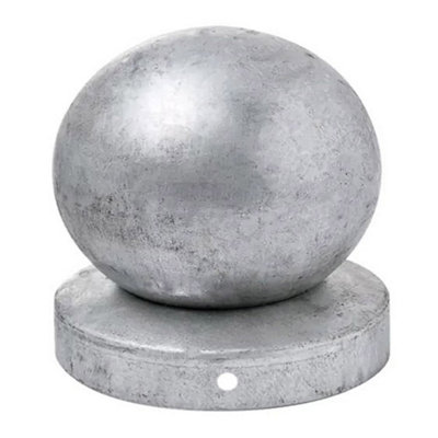 ROUND Silver GALVANISED Fence POST CAP Cover Top WITH BALL 101mm Pack ...