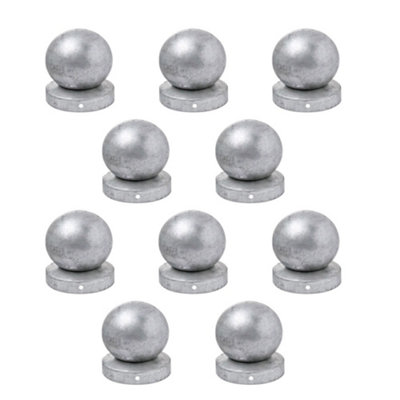 ROUND Silver GALVANISED Fence POST CAP Cover Top WITH BALL 101mm Pack ...