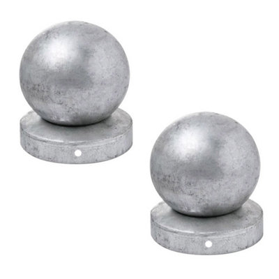 ROUND Silver GALVANISED Fence POST CAP Cover Top WITH BALL 101mm Pack ...