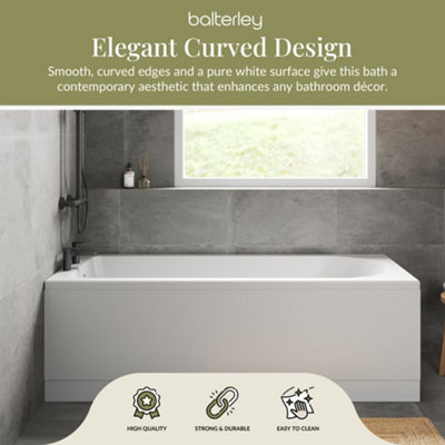 Round Single Ended 1700x700 Bath Set - Leg Set & Black Waste