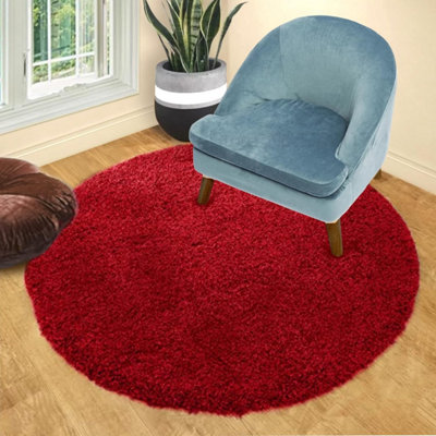 Round Soft Shaggy 5cm Thick Rugs Small Large Plush Circle Area Rugs ...