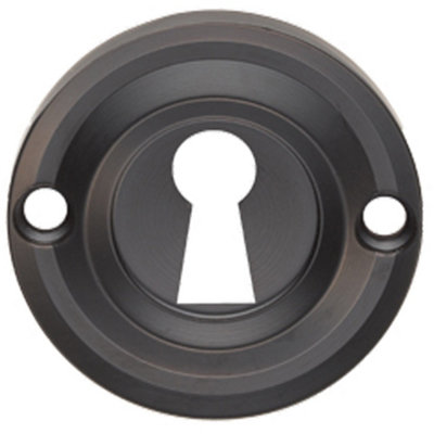 Round Standard Lock Profile Escutcheon - Matt Black - 42mm Door Key Plate