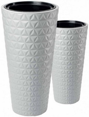 Round Tall Plant Pot Elegant Large Flower Indoor Outdoor Garden ...