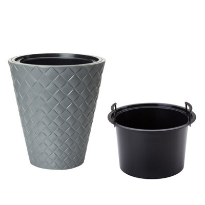 Round Tall Plant Pot Elegant Large Flower Indoor Outdoor Garden ...