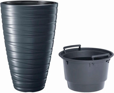 Round Tall Plant Pot Elegant Large Flower Indoor Outdoor Garden ...