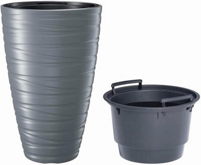 Round Tall Plant Pot Elegant Large Flower Indoor Outdoor Garden ...