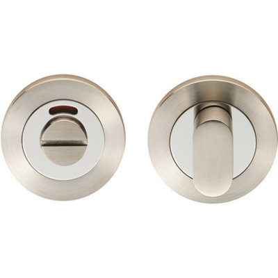 Round Thumbturn Lock and Release Concealed Fix Rose Polished Satin ...