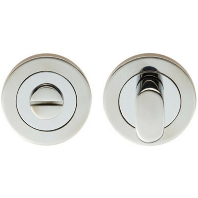 Round Thumbturn Lock and Release With Indicator Bright Stainless Steel