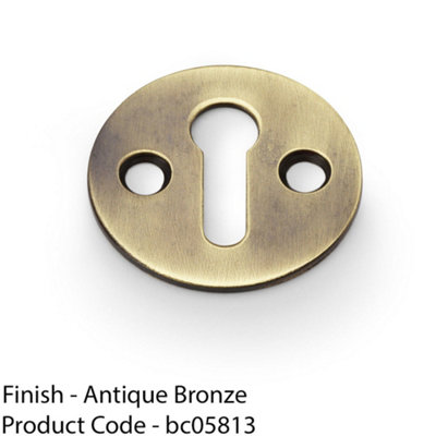 Round Victorian Standard Lock Profile Escutcheon - Antique Bronze Door ...