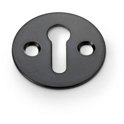 Round Victorian Standard Lock Profile Escutcheon - Matt Black Door Key ...